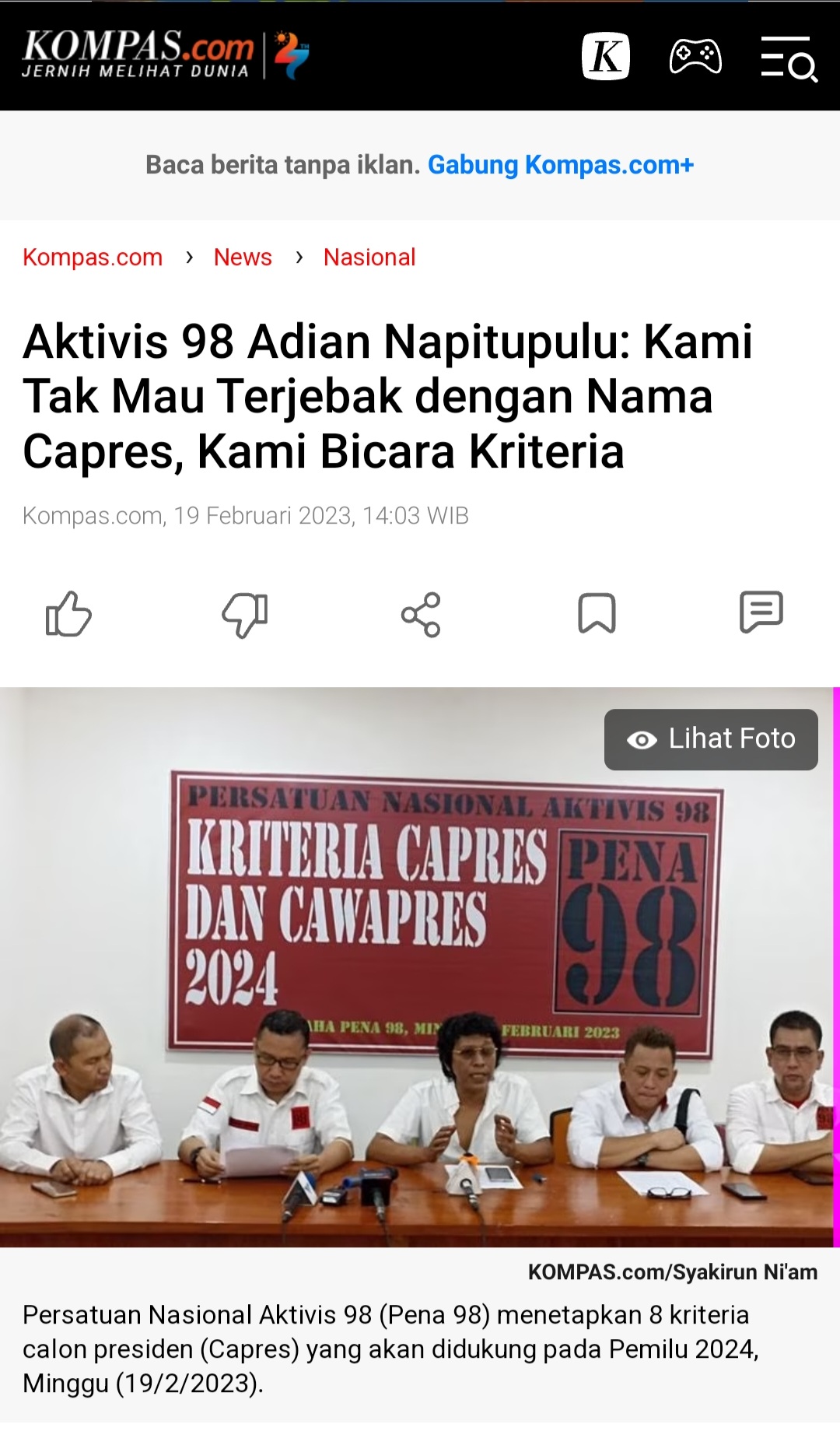 ONLY NEWS on Twitter: "8 Kriteria capres menurut AKTIVIS 98 : 1. Bisa menjaga Pancasila 2.Setia ...