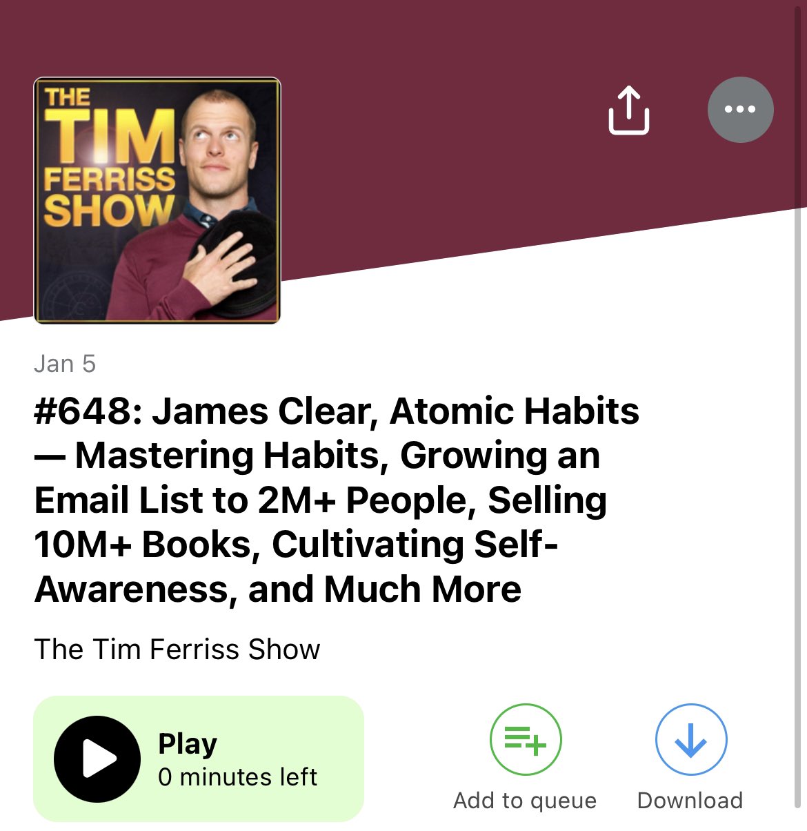 Bear Liu on Twitter: "这一期Tim Ferriss播客，采访原子习惯的作者James Clear非常干货满满。用这个贴记录一下我的收听心得。🧵👉 https://t.co ...