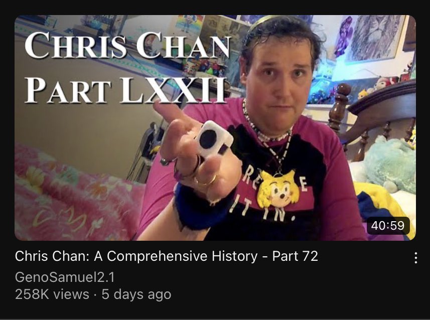 Sylvia🌻💛 on Twitter: "Wtf there are 72 videos for a Chris Chan documentary 💀"