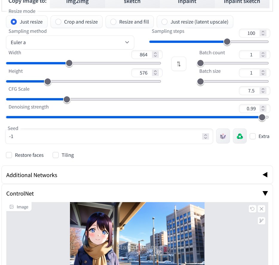 Kohya Tech on Twitter: "i2iの元画像には白い画像を設定してください。生成時の設定は2枚目、ControlNetは3枚目画像のような設定です。ただなぜか4枚目のように ...