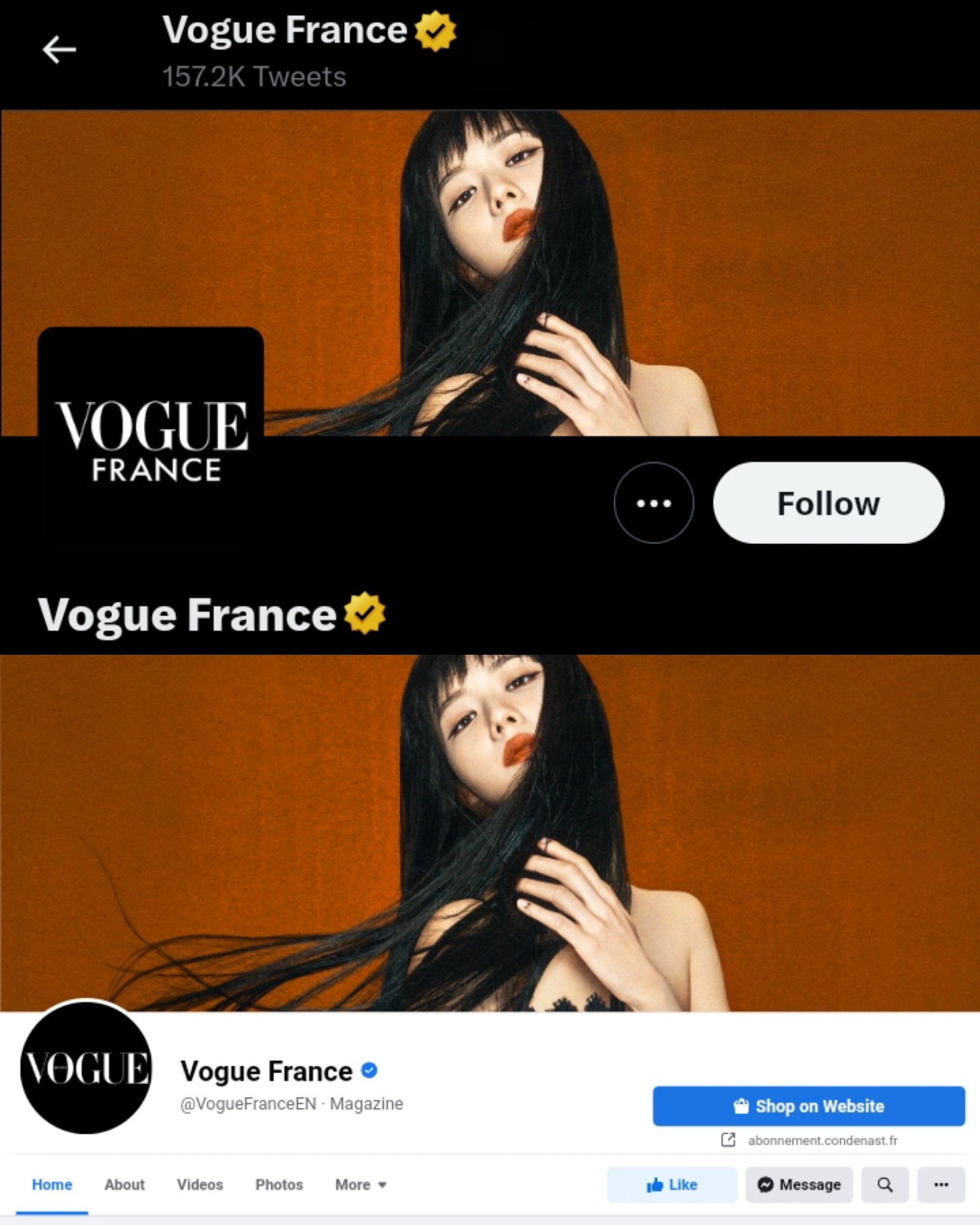 JISOO CHARTS on Twitter: "JISOO is featured on the Dior and Vogue France SNS header. #JISOO #지수 ...