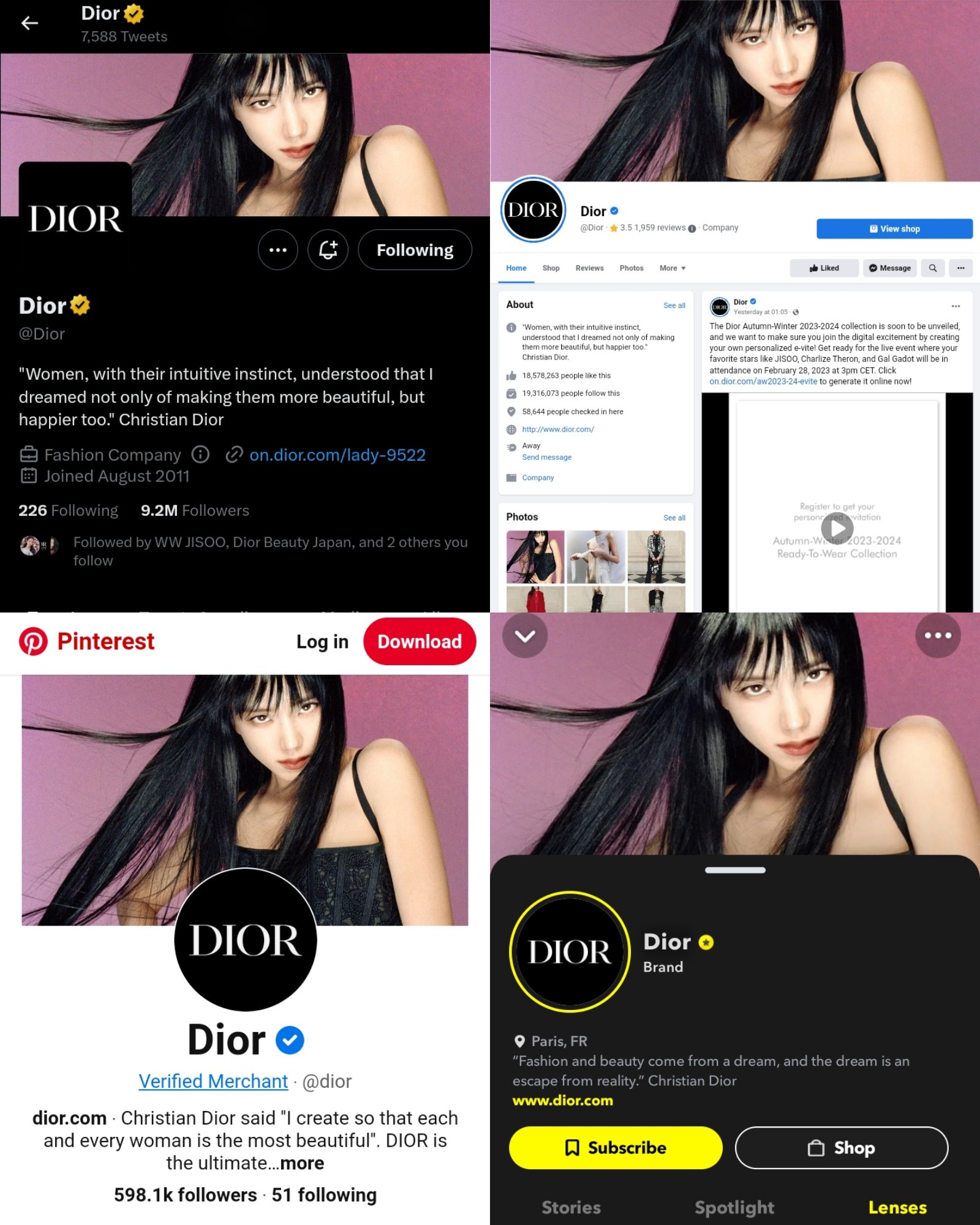 JISOO CHARTS on Twitter: "JISOO is featured on the Dior and Vogue France SNS header. #JISOO #지수 ...