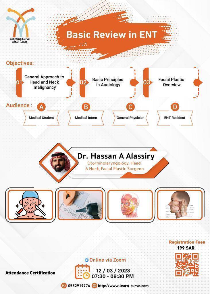 DoctorKSA Medical on Twitter: "REGISTER NOW! Basic Review in ENT 🔺By Dr.Hassan Alassiry 💡Online ...