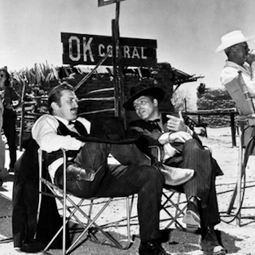 Peter Oxley on Twitter: "Burt Lancaster and Kirk Douglas behind the scenes for John Sturges ...