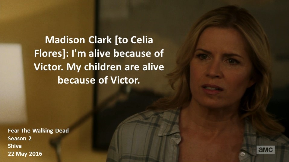 Doctor Double-Tap on Twitter: "Madison Clark [to Celia Flores]: I'm alive because of Victor. My ...