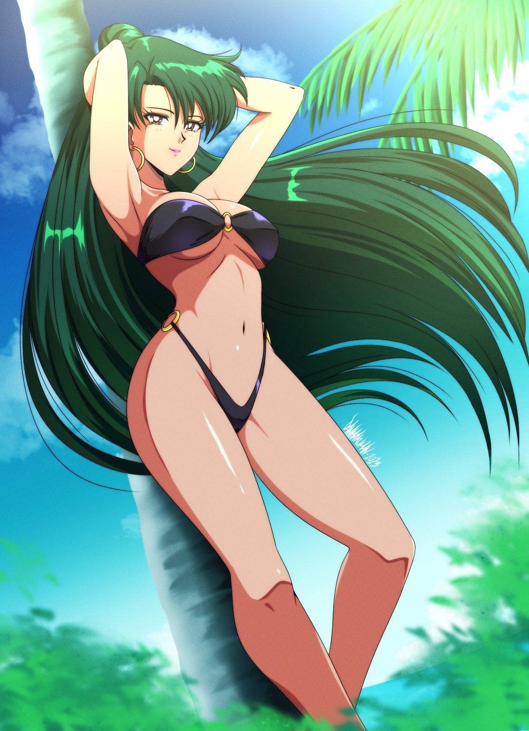 DANMAKUMAN RETRO - Commissions closed- on Twitter: "Setsuna/ Sailor Pluto having a sun bath 💚 # ...