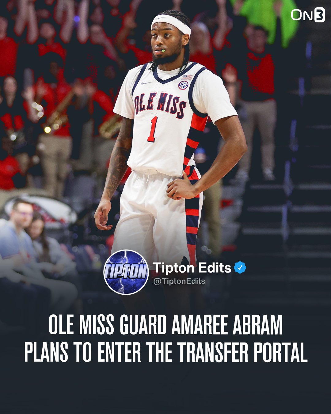 Joe Tipton on Twitter: "NEWS: Ole Miss freshman guard Amaree Abram plans to enter the transfer ...