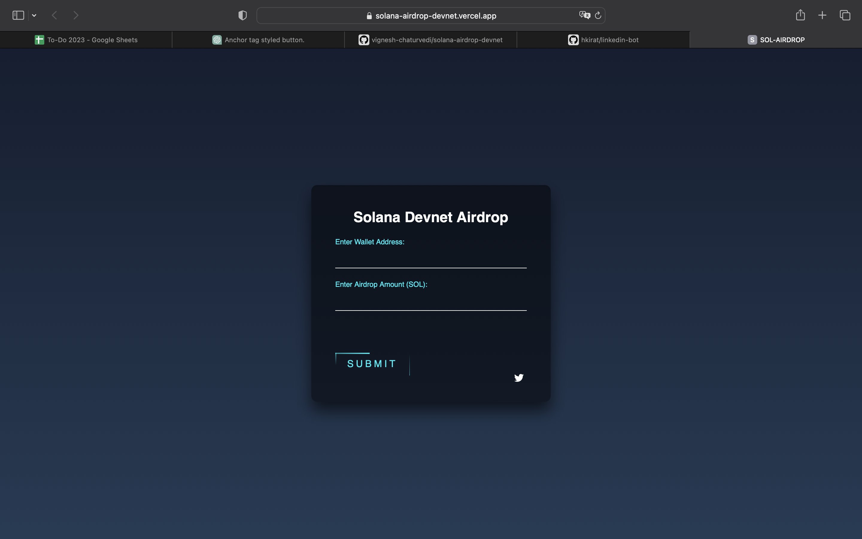 vignesh 🛠 on Twitter: "Just launched my Solana Devote Airdrop website! Thanks to @kirat_tw for ...
