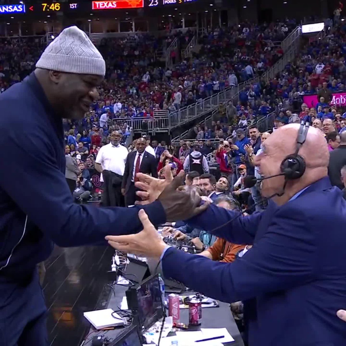 Shaq pulled up for the Big 12 Championship 🏆 📺: Texas vs. Kansas | ESPN ...