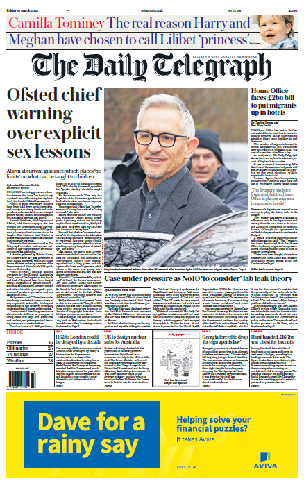 Bbc News Uk On Twitter Fridays Telegraph “ofsted Chief Warning