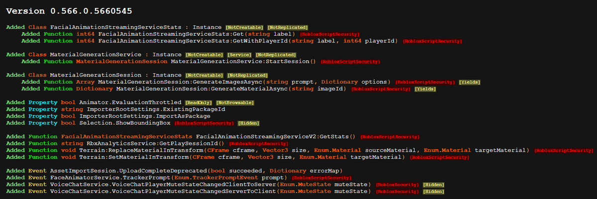Max ¯\_(ツ)_/¯ on Twitter: "This week's API changes for Roblox v566 #Roblox #RobloxDev https ...
