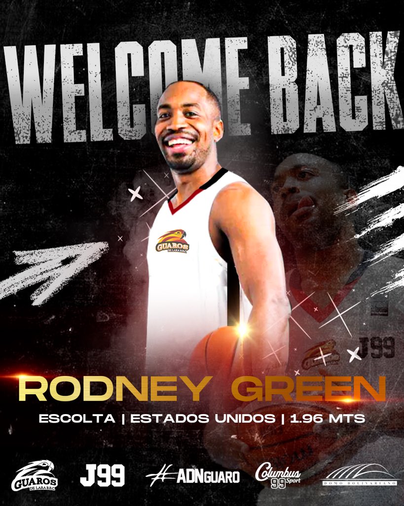 🇻🇪 UN VIEJO CONOCIDO: RODNEY GREEN REGRESA A GUAROS DE LARA – CANCHA LATINA