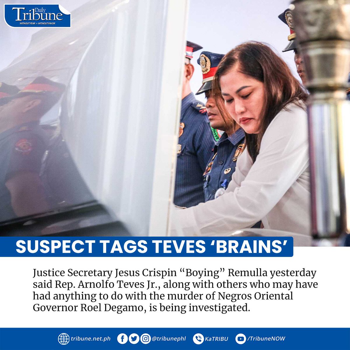 Daily Tribune on Twitter: "Remulla issued the statement as Teves vehemently denied Monday that ...
