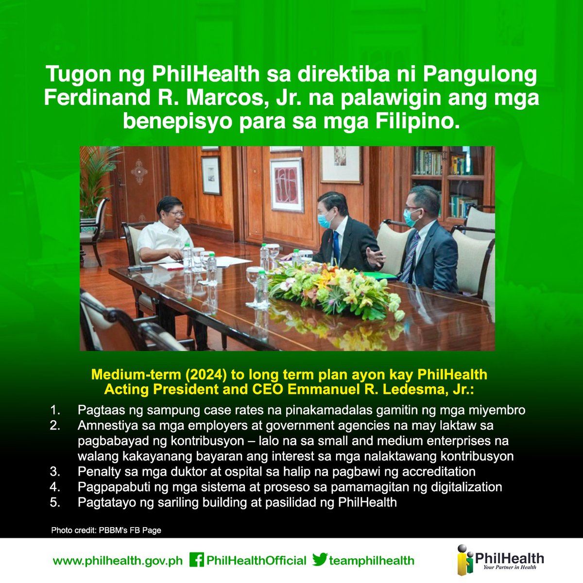 PhilHealth on Twitter: "TIYAK NA MGA PLANO PARA SA PAGPAPABUTI NG BENEPISYO AT SERBISYO NG # ...
