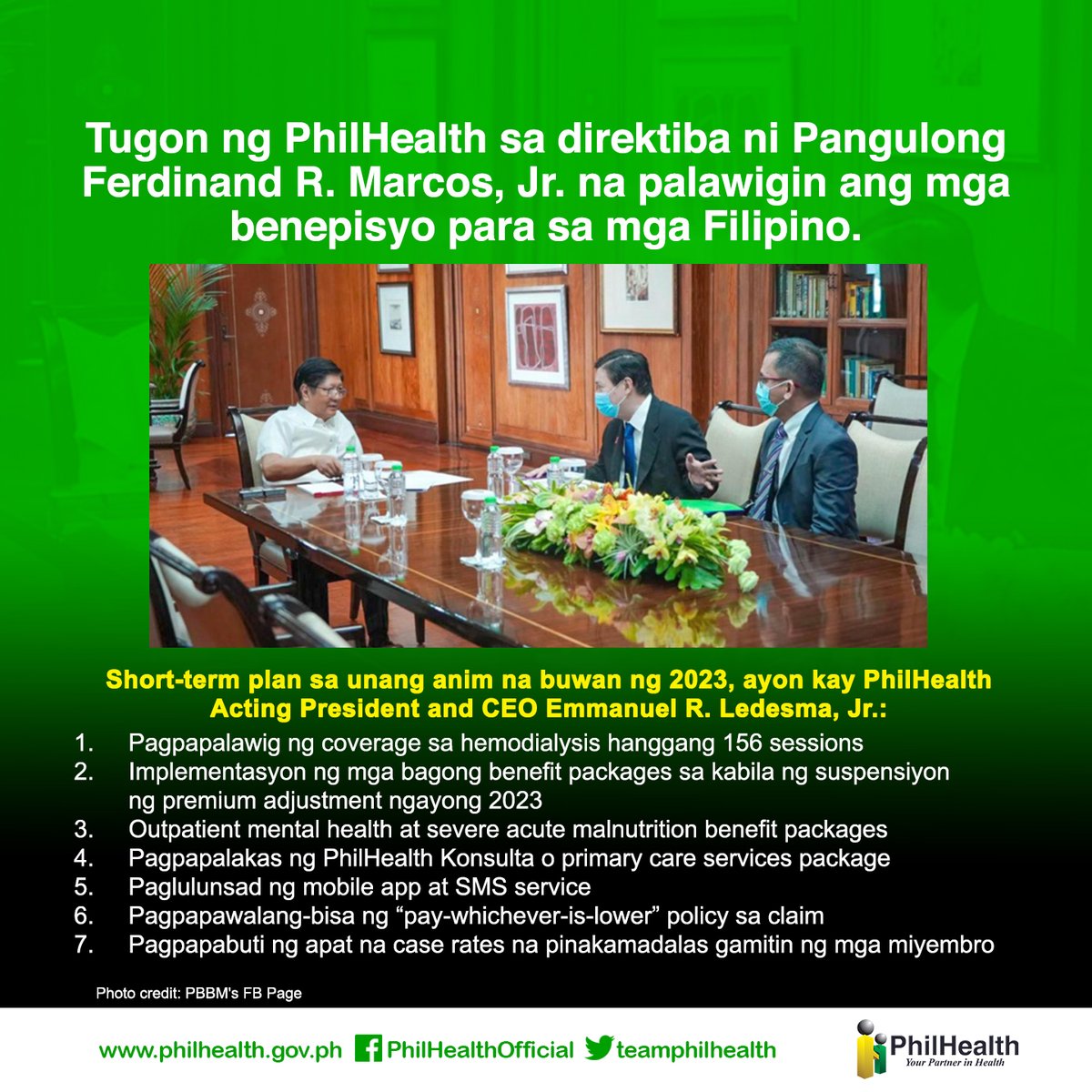 PhilHealth on Twitter: "TIYAK NA MGA PLANO PARA SA PAGPAPABUTI NG BENEPISYO AT SERBISYO NG # ...