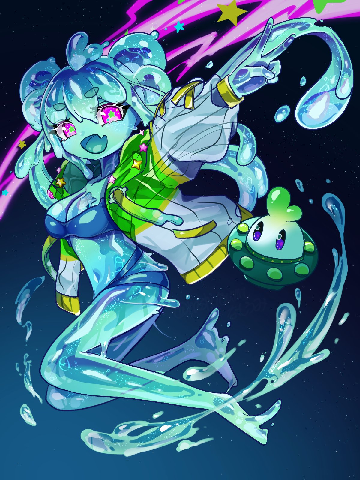 なしうみ@ｺﾐﾃｨｱ A54b on Twitter: "💚SUPAH KAWAI👽SLIME ALIEN💚 ご依頼ありがとうございます🌟 #Skeb #PiaPiArt https://t ...