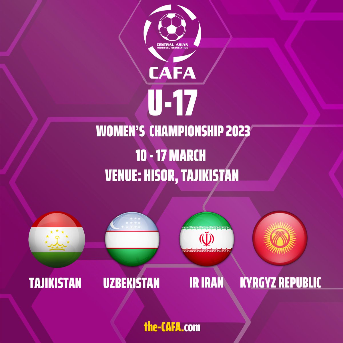 Tajikistan Football on Twitter: "В ГИССАРЕ ПРОЙДЕТ ЧЕМПИОНАТ CAFA-2023 СРЕДИ ДЕВУШЕК ДО 17 ЛЕТ ...