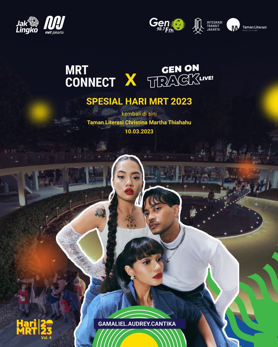MRT Jakarta on Twitter: "Spesial Hari MRT 2023 MRT CONNECT x GEN ON TRACK LIVE Live hari ini ...