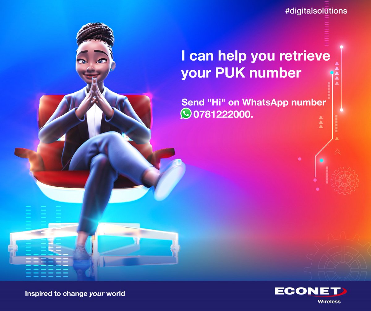 Econet Wireless On Twitter Puk Number Request Whatsapp On 0781222000