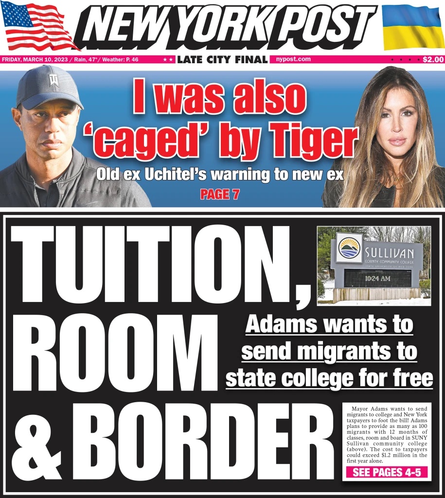 New York Post on Twitter: "Today's cover: Tiger Woods’ former mistress Rachel Uchitel issues ...