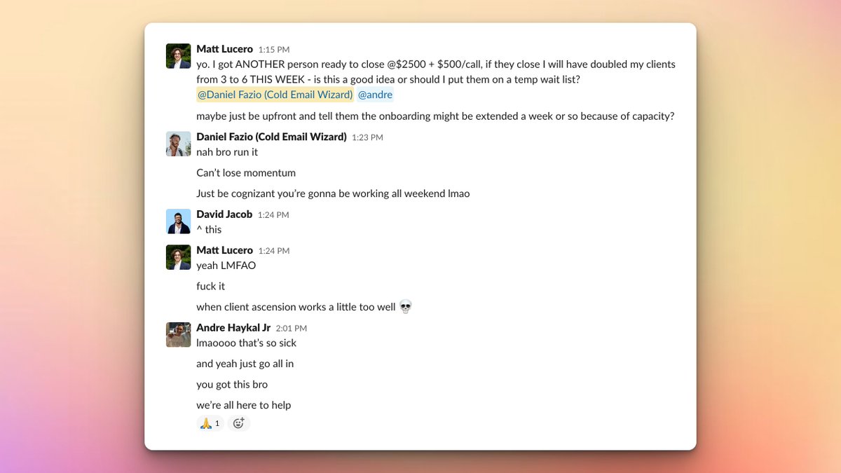 Cold Email Wizard 📩 on Twitter: "Would like you all to know that @MattLucero_ is unstoppable in ...