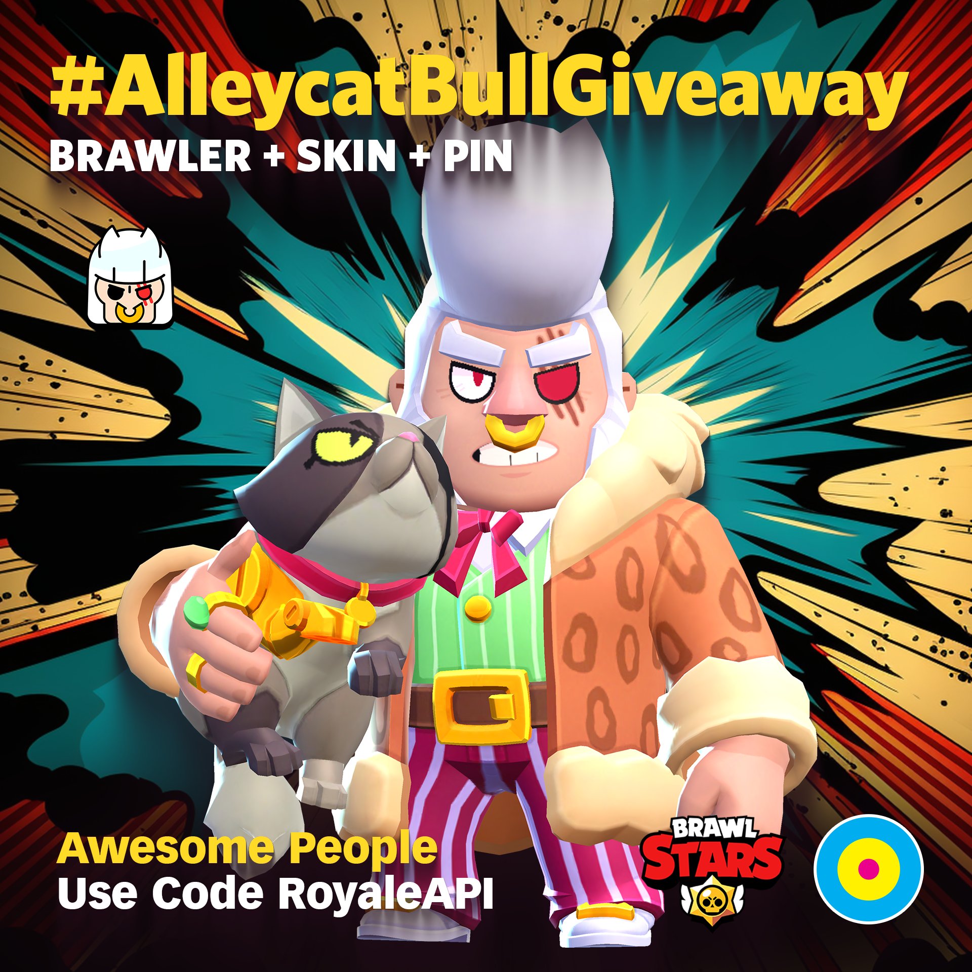 SML / RoyaleAPI on Twitter: "😼 #AlleycatBullGiveaway #BrawlStars Follow me ️ Like 🔄 Retweet 💬 ...