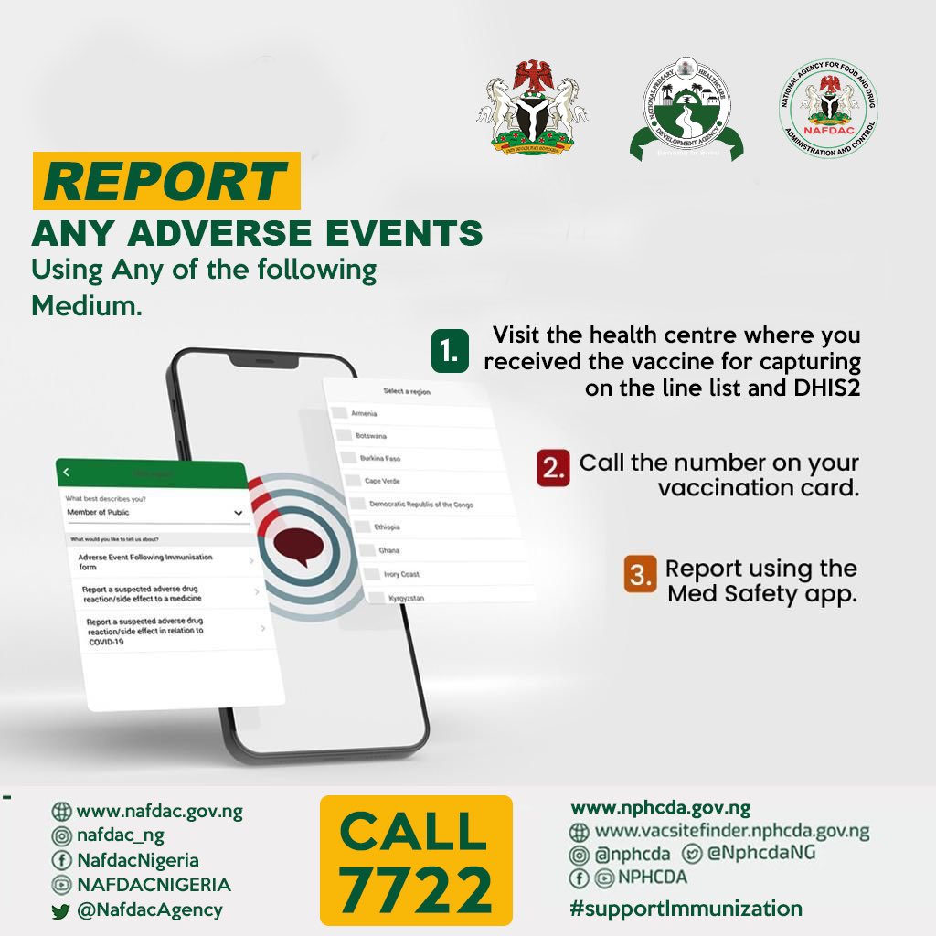 NCDC on Twitter: "RT @NphcdaNG: Did you or your child experience Adverse Event Following ...