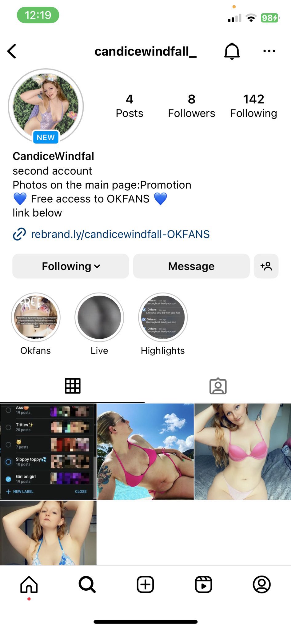 TW Pornstars - Candice Windfall🇨🇦 Switch. Twitter. If your followed by this Instagram account it ...
