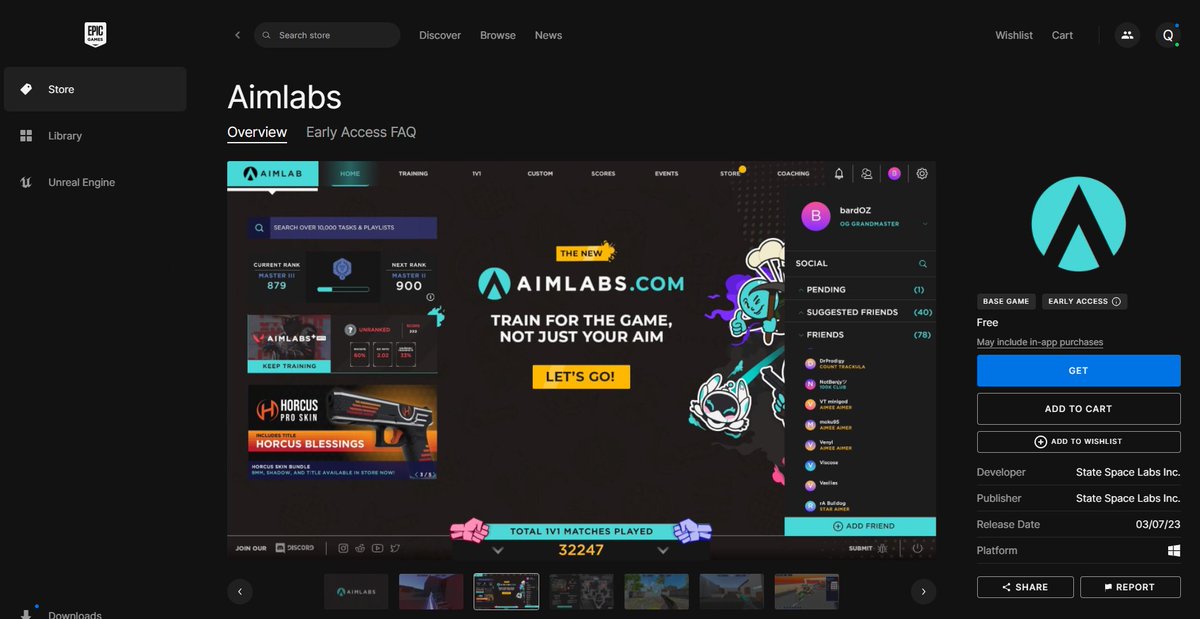 Epic Games Store on Twitter: "RT @aimlab: Babe wake up, Aimlabs just dropped on the @EpicGames ...