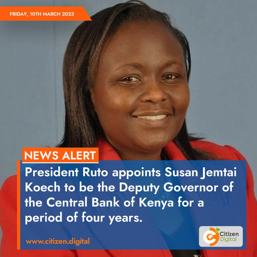 Citizen TV Kenya on Twitter: "President Ruto appoints Susan Jemtai Koech to be the Deputy ...