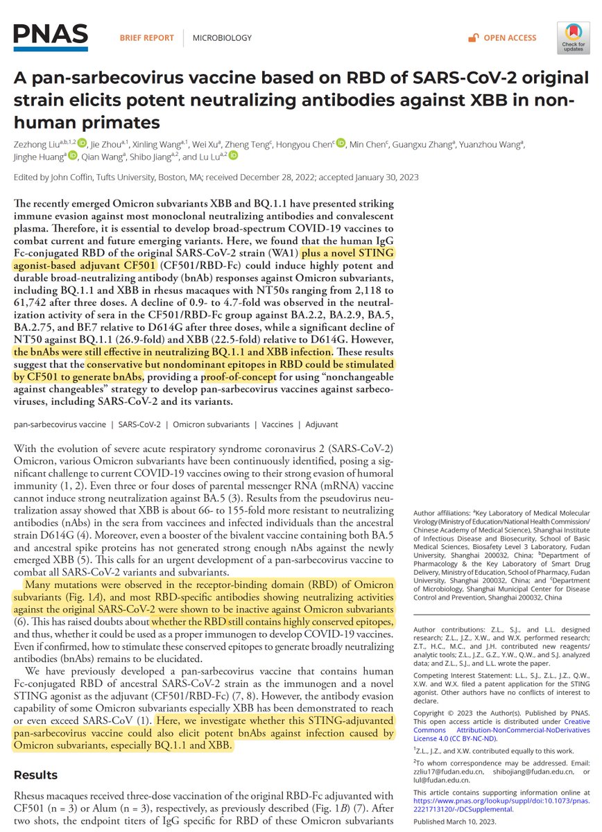 Eric Topol on Twitter: "Yet another pan-sarbecovirus (#SARSCoV2 variant-proof) vaccine candidate ...