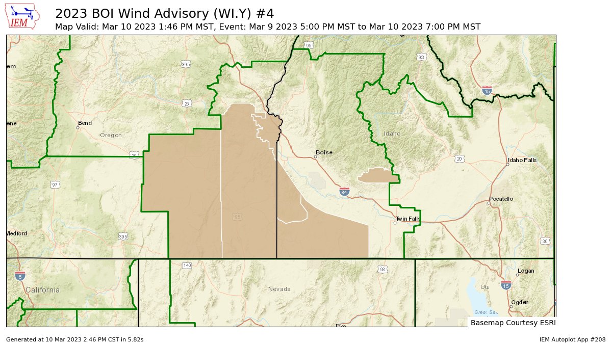 Eas Alert On Twitter Boi Extends Time Of Wind Advisory For Southwest