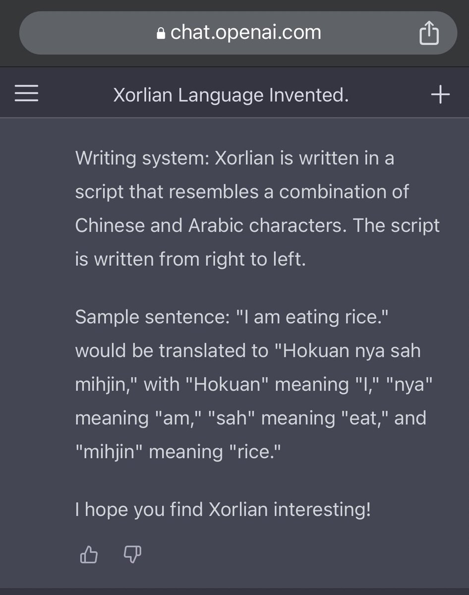 Shakti Mani Tripathi on Twitter: "I asked ChatGPT to invent a NEW Language! Well…🤯"