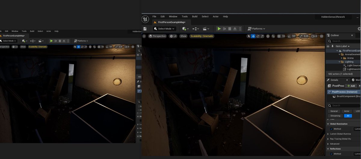 Lumen made a big difference on the project and allows for more light bouncing. The only light ...