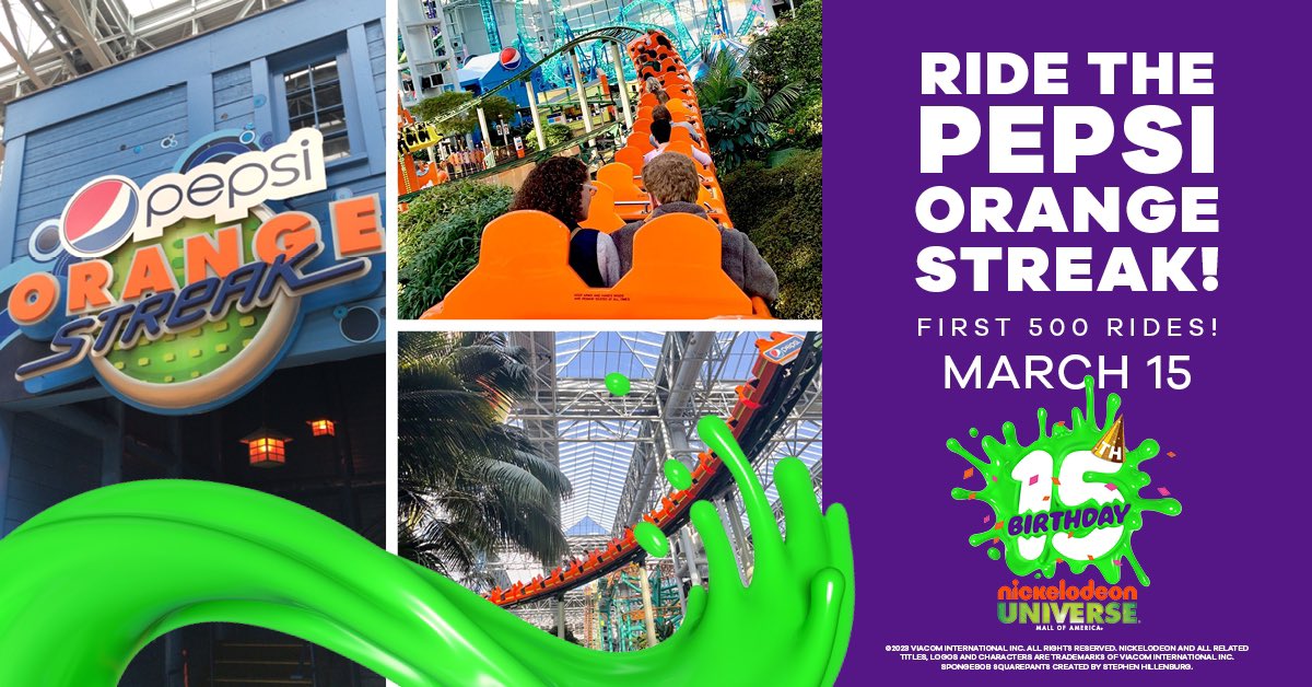 Nickelodeon Universe Pepsi Orange Streak