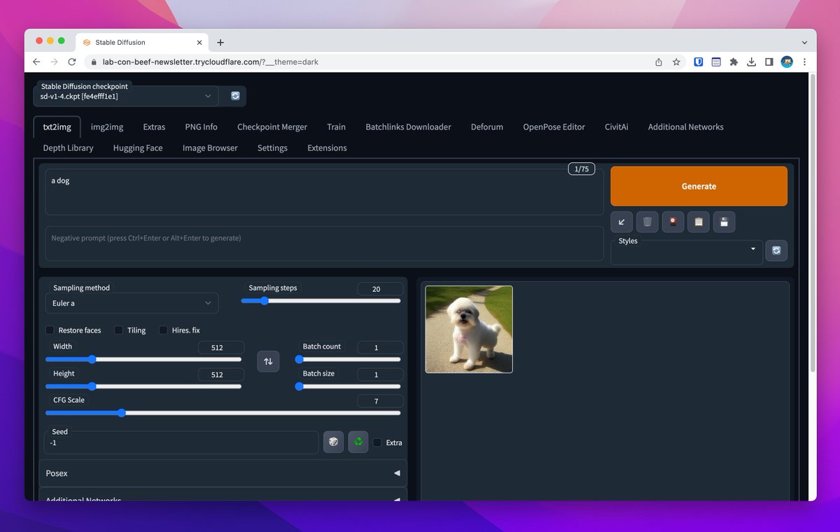 stable-diffusion-webui + ControlNet 现在用起来也太简单了吧，在 Colab 上一键就可以部署好，分分钟生成一大堆美女图 - Thread from ...