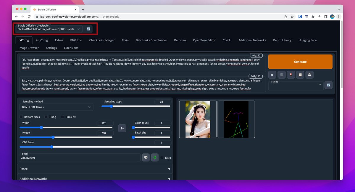 stable-diffusion-webui + ControlNet 现在用起来也太简单了吧，在 Colab 上一键就可以部署好，分分钟生成一大堆美女图 - Thread from ...