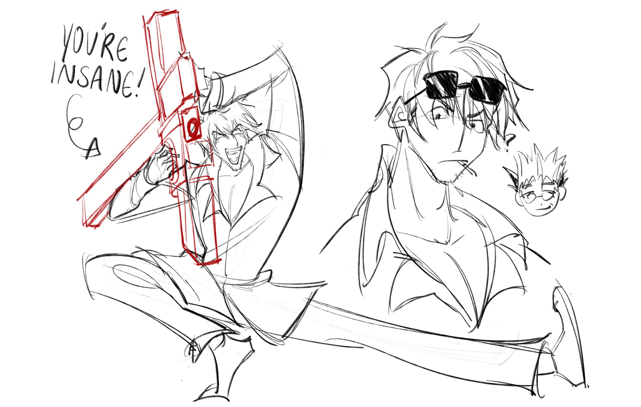 Anime Male Poses With Guns