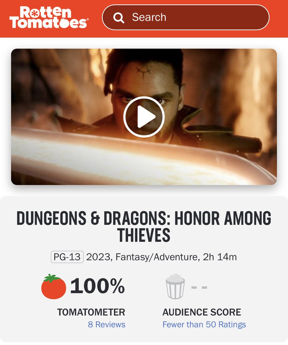 Geek Zone 🍿 on Twitter: "¡'DUNGEONS AND DRAGONS: HONOR AMONG THIEVES' se estrena en Rotten ...