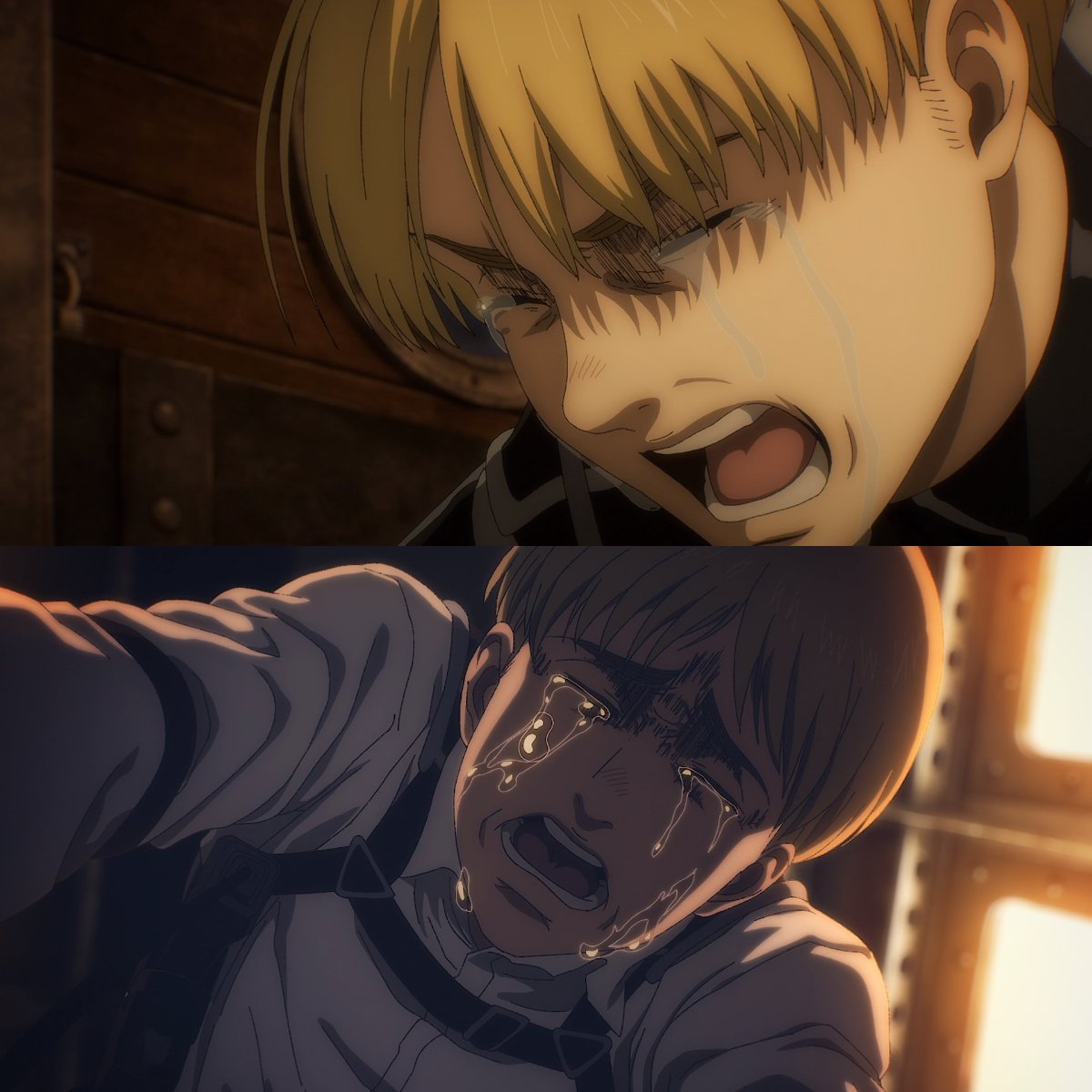 Attack on Titan Wiki on Twitter: "Armin 😢 Sasha | Hange"