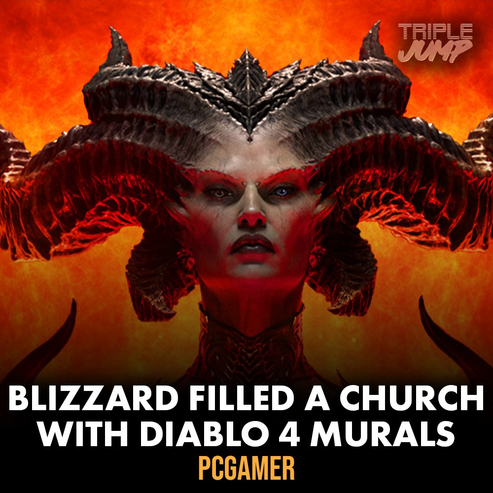 TripleJump on Twitter: "Blizzard has filled a deconsecrated French church with Diablo 4 murals ...