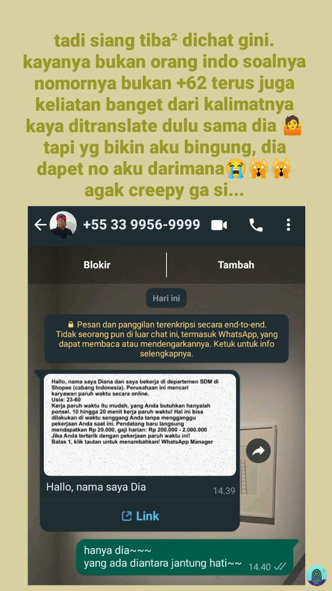 Tanyarl 💚 on Twitter: "💚 btw ini aku gaada klik l1nk nya kok. kayanya itu l1nk phising wkwk 😲😲"