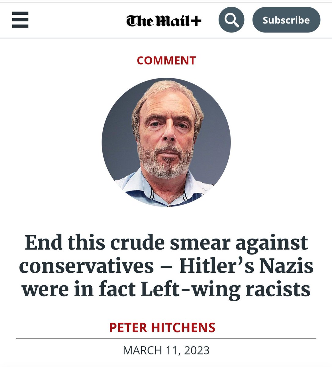 Ohio Guy. on Twitter: "RT @ben_kew: Based Peter Hitchens"