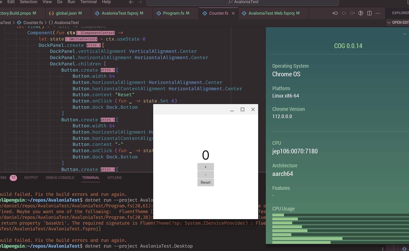 Angel Munoz on Twitter: "For today's #fsharp moment @AvaloniaUI + FuncUI running in an ARM64 # ...
