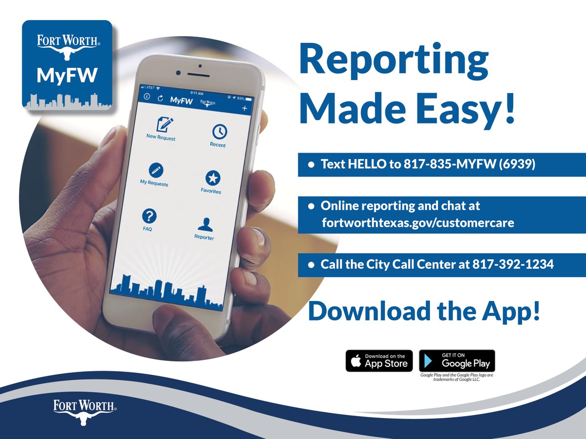 City of Fort Worth on Twitter: "Report issues directly to the City of Fort Worth with the MyFW ...