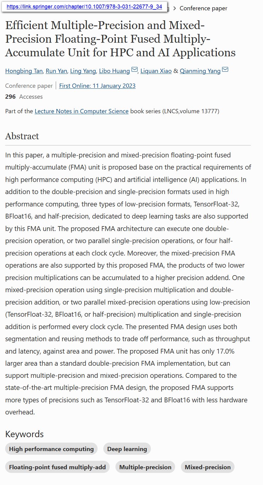 OGAWA, Tadashi on Twitter: "=> "Flexible Multiple-Precision Fused Arithmetic Units for Efficient ...