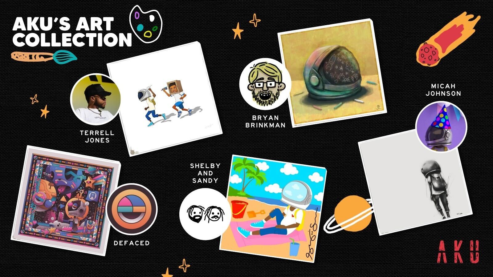 Aku 👨🏾‍🚀 Akutars on Twitter: "Aku's Genesis Art Collection. 5 artists partnered with Aku for the ...
