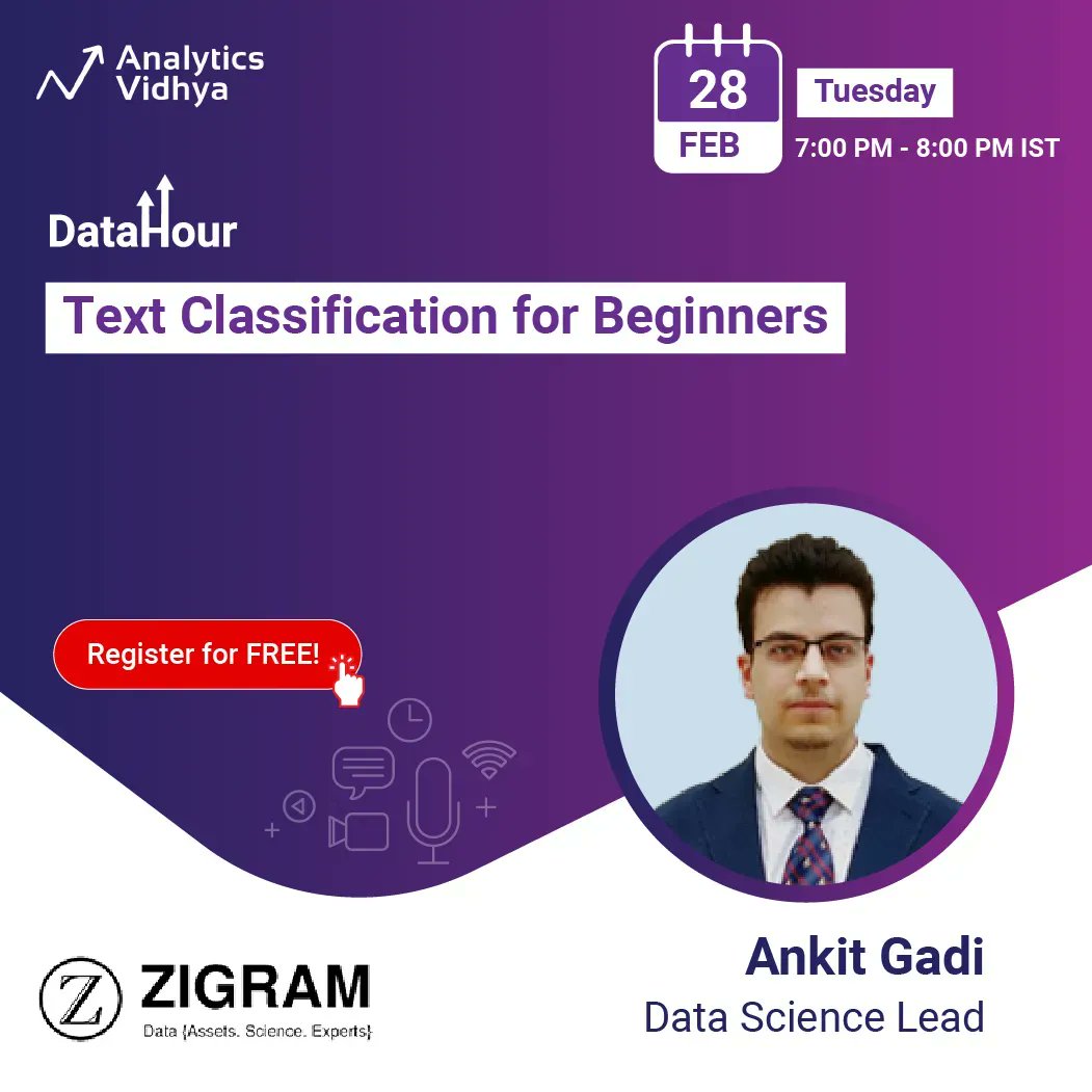 Analytics Vidhya on Twitter: "Join us tonight at 7:00 PM IST 🔗👉 : https ...