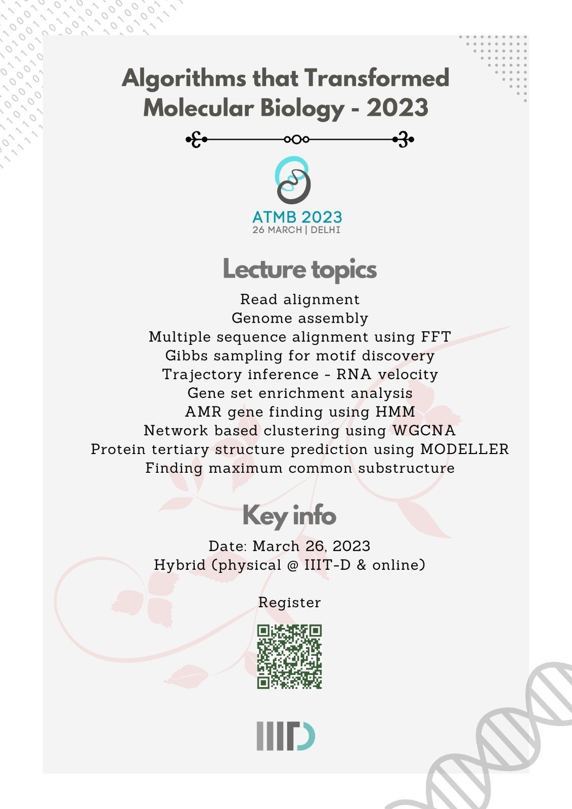 Debarka Sengupta on Twitter: "As promised, happy to announce ATMB 2023 for #binformatics # ...
