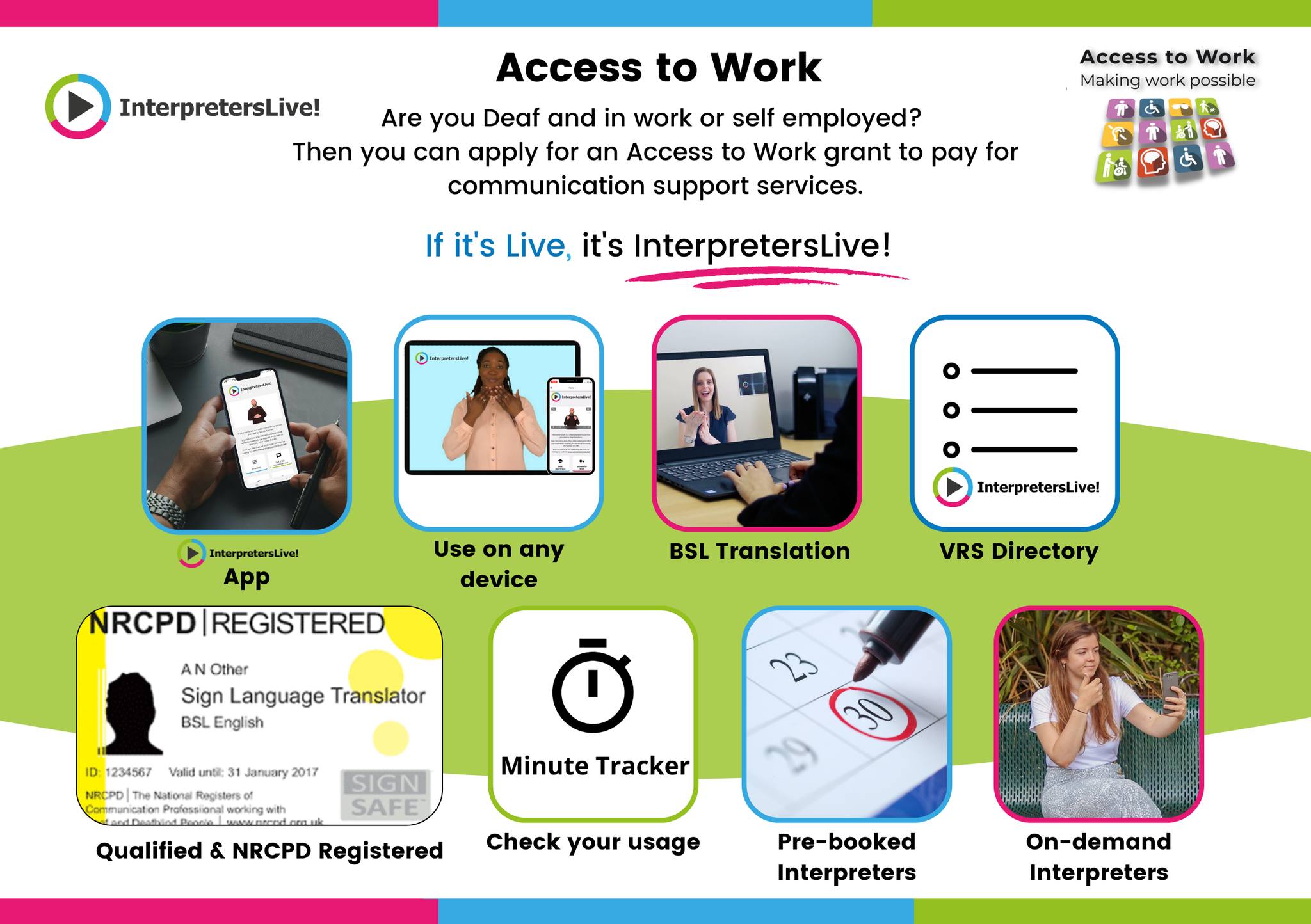 Sign Solutions on Twitter: "You can use InterpretersLive! with your #AccesstoWork #DWP budget We ...